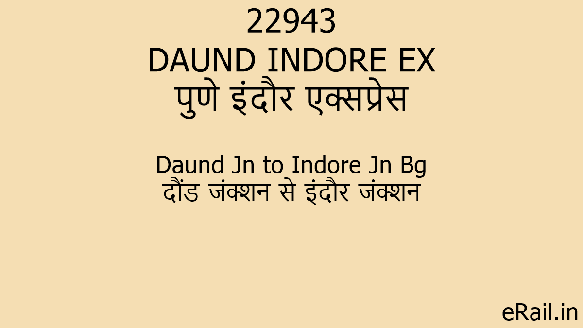 22943 DAUND INDORE EX Train Route