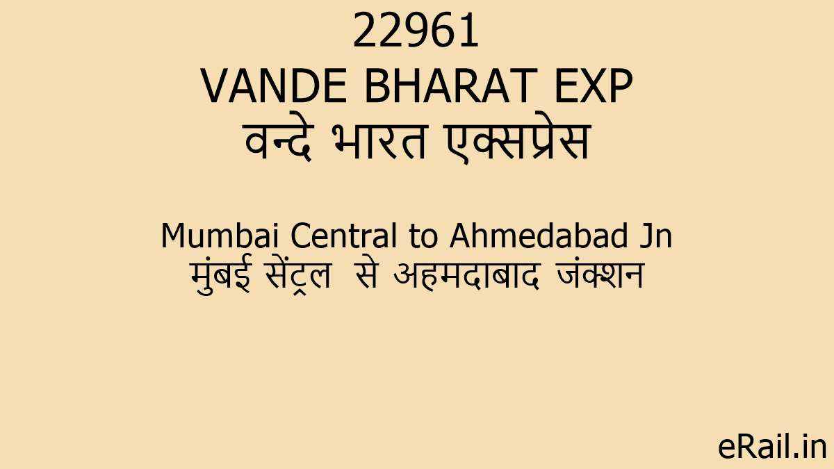 22961 VANDE BHARAT EXP Train Route