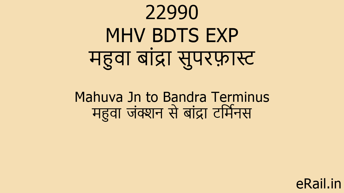 22990 MHV BDTS EXP Train Route