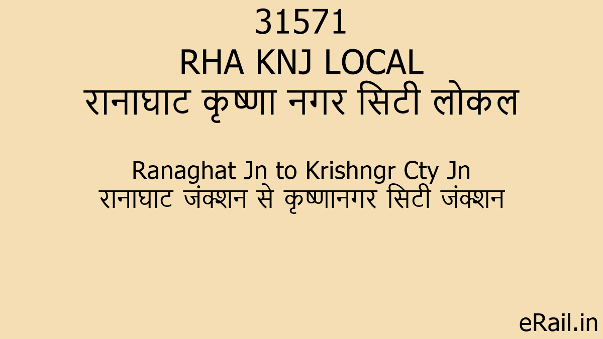 31571 RHA KNJ LOCAL Train Route