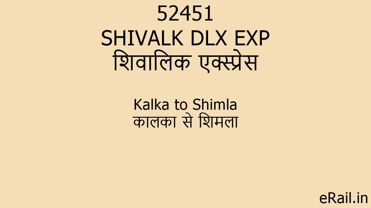 52451 SHIVALK DLX EXP Train Route
