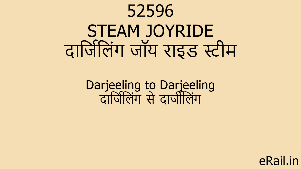 52596 STEAM JOYRIDE Train Route