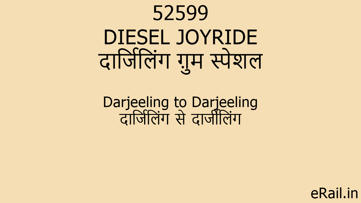 52599 DIESEL JOYRIDE Train Route