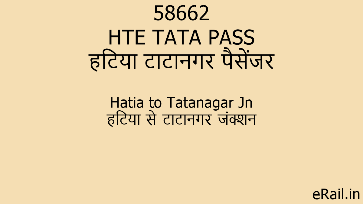 58662 HTE TATA PASS Train Route