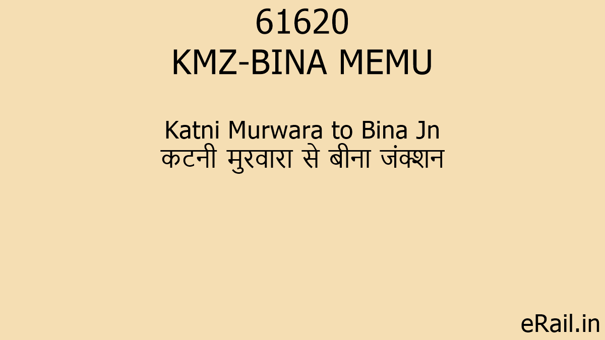 61620 KMZ-BINA MEMU Train Route