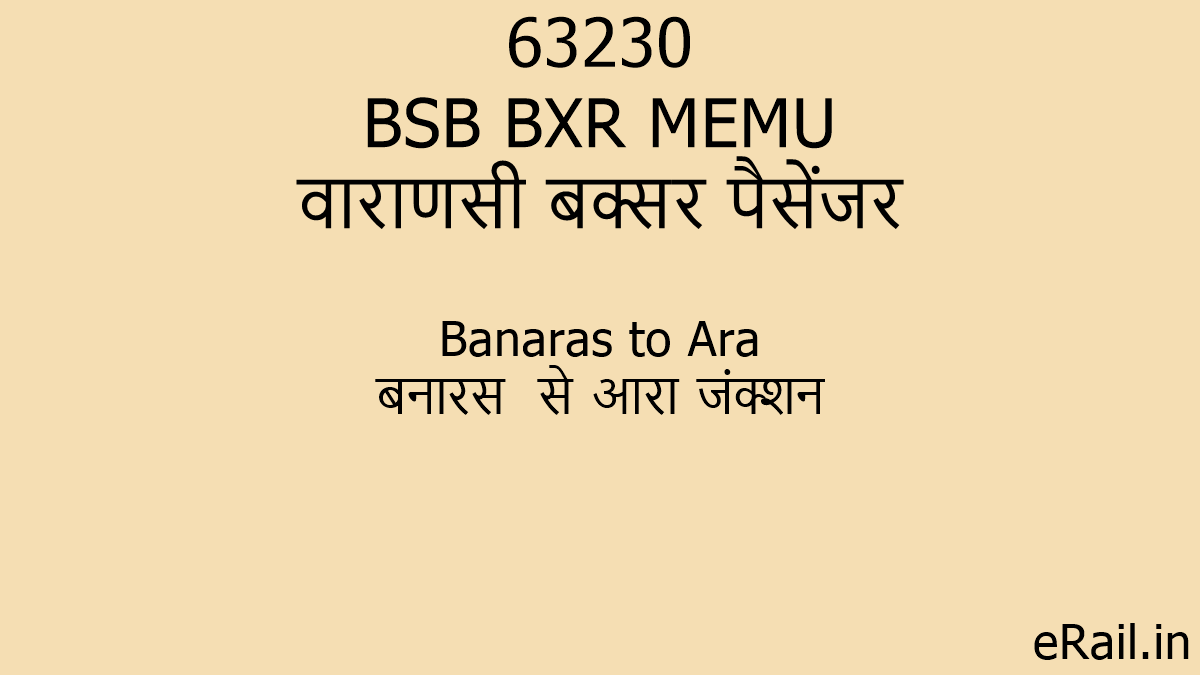 63230 BSB BXR MEMU Train Route