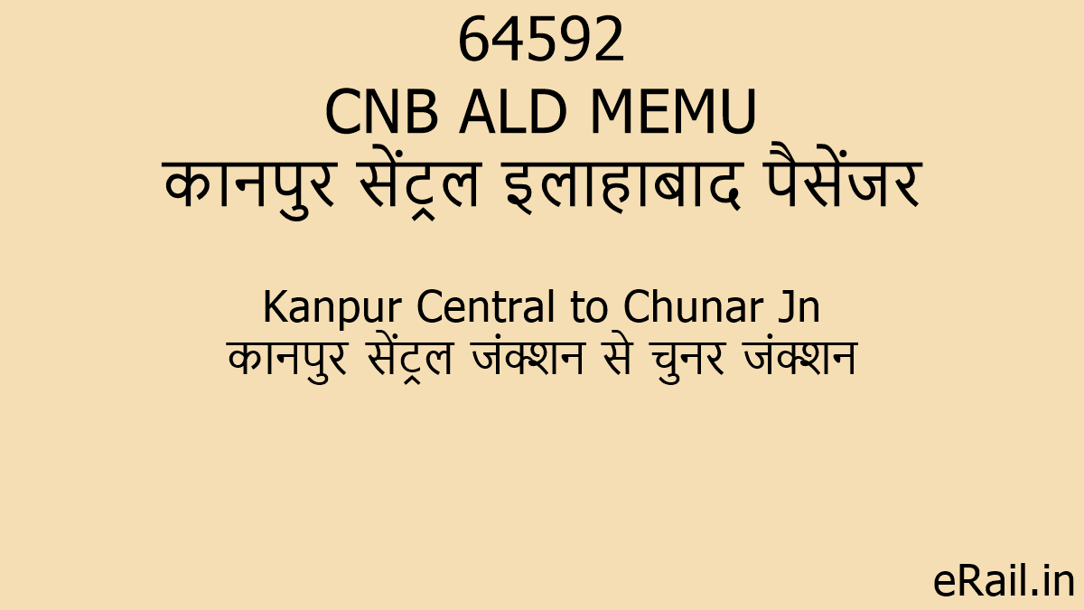 64592 CNB ALD MEMU Train Route