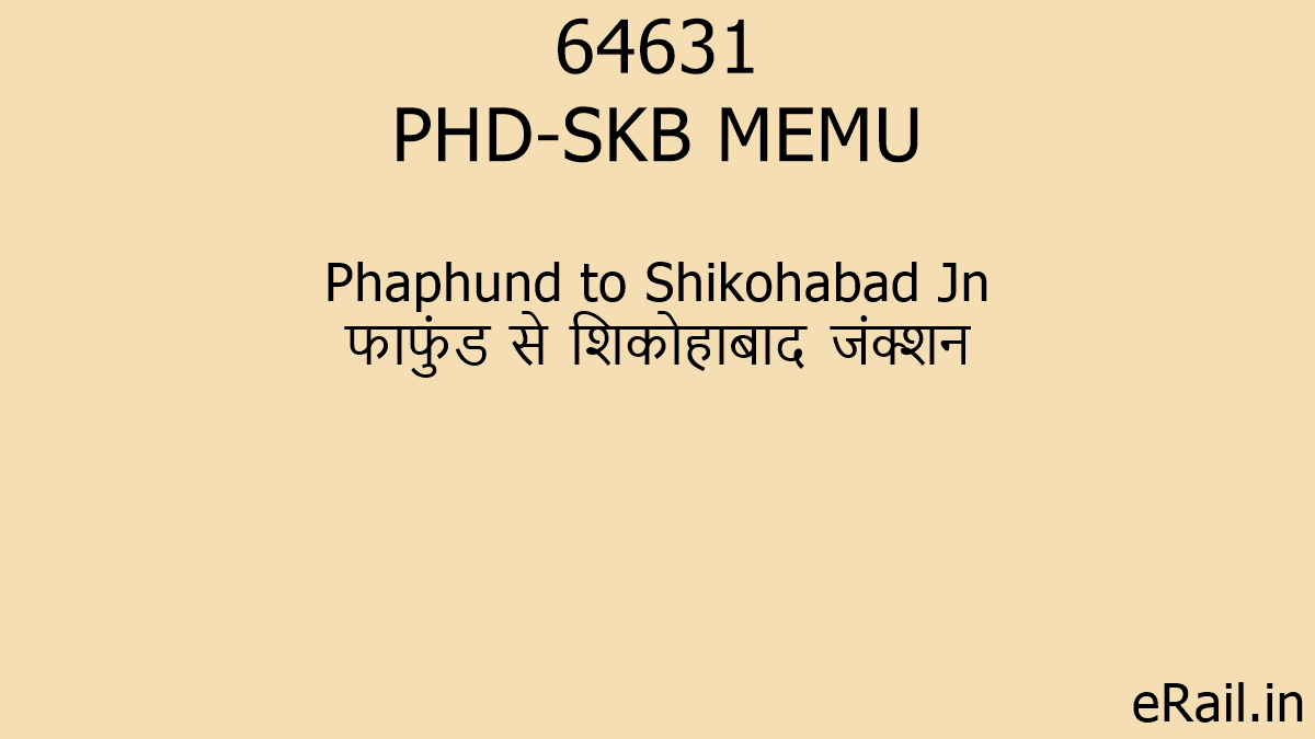 64631 PHD-SKB MEMU Train Route