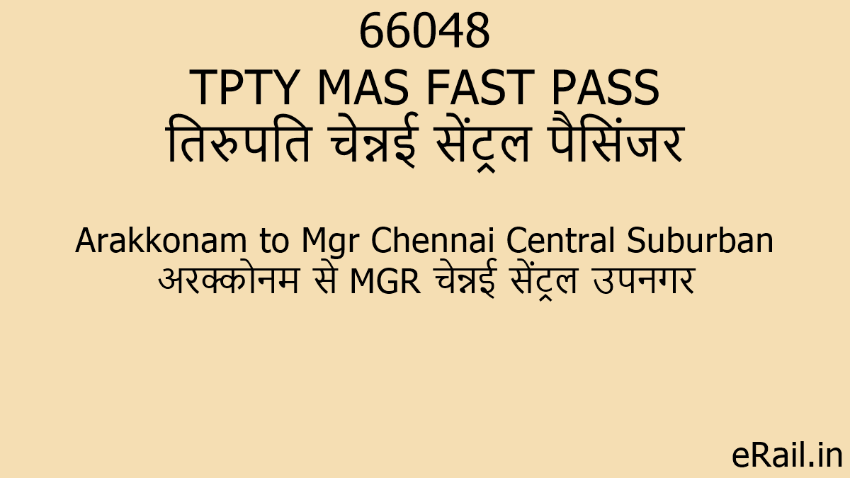 66048 TPTY MAS FAST PASS Train Route