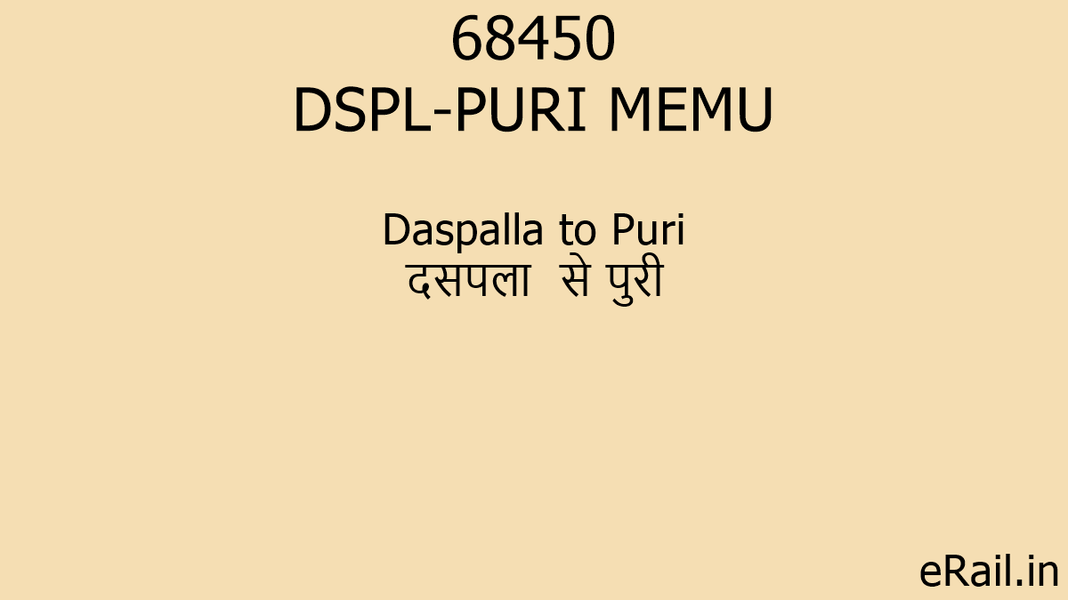 68450 DSPL-PURI MEMU Train Route